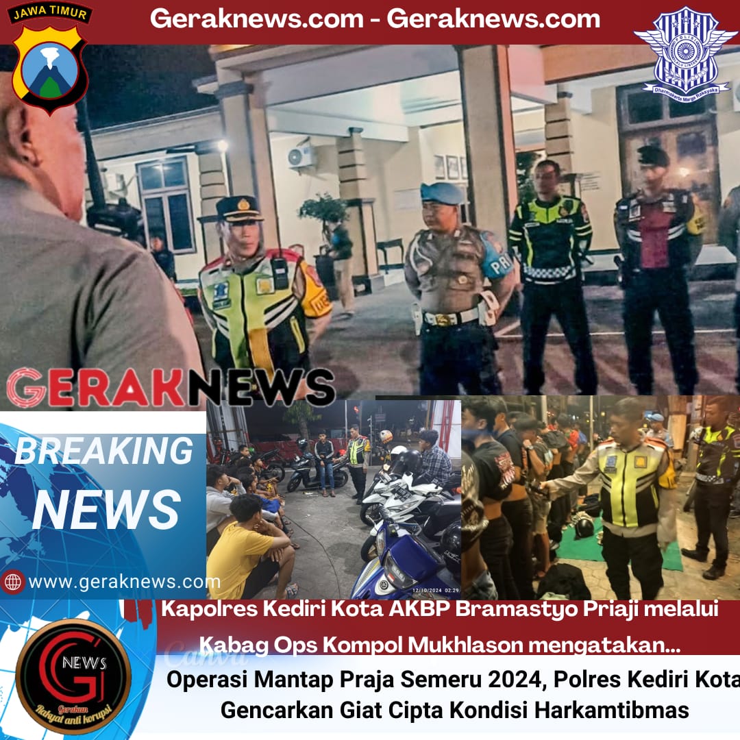 Operasi Mantap Praja Semeru 2024, Polres Kediri Kota Gencarkan Giat Cipta Kondisi Harkamtibmas ...